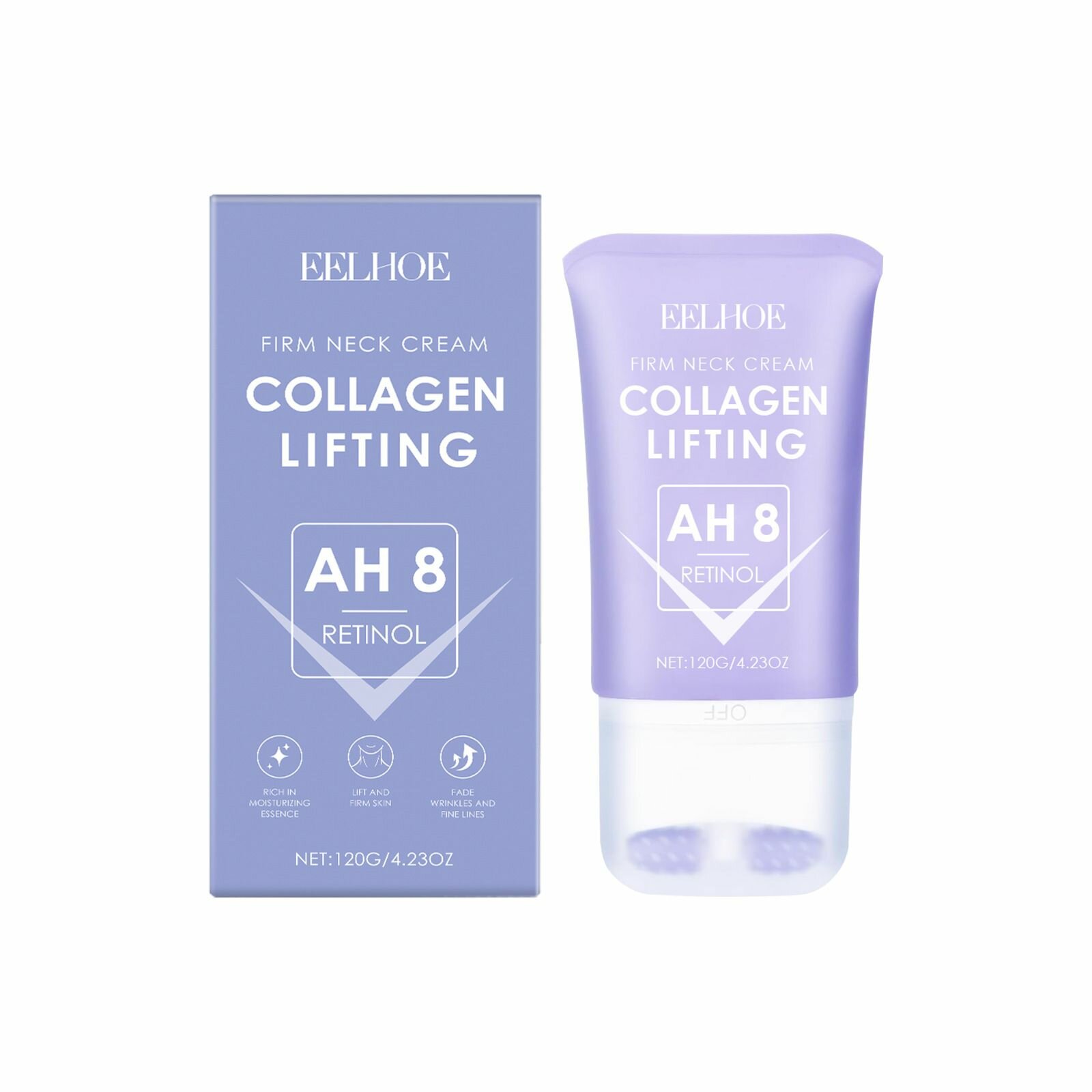 EELHOE Ролик для ухода за шеей, крем для шеи, против морщин, для укрепления кожи шеи, увлажняющий и питательный крем для шеи