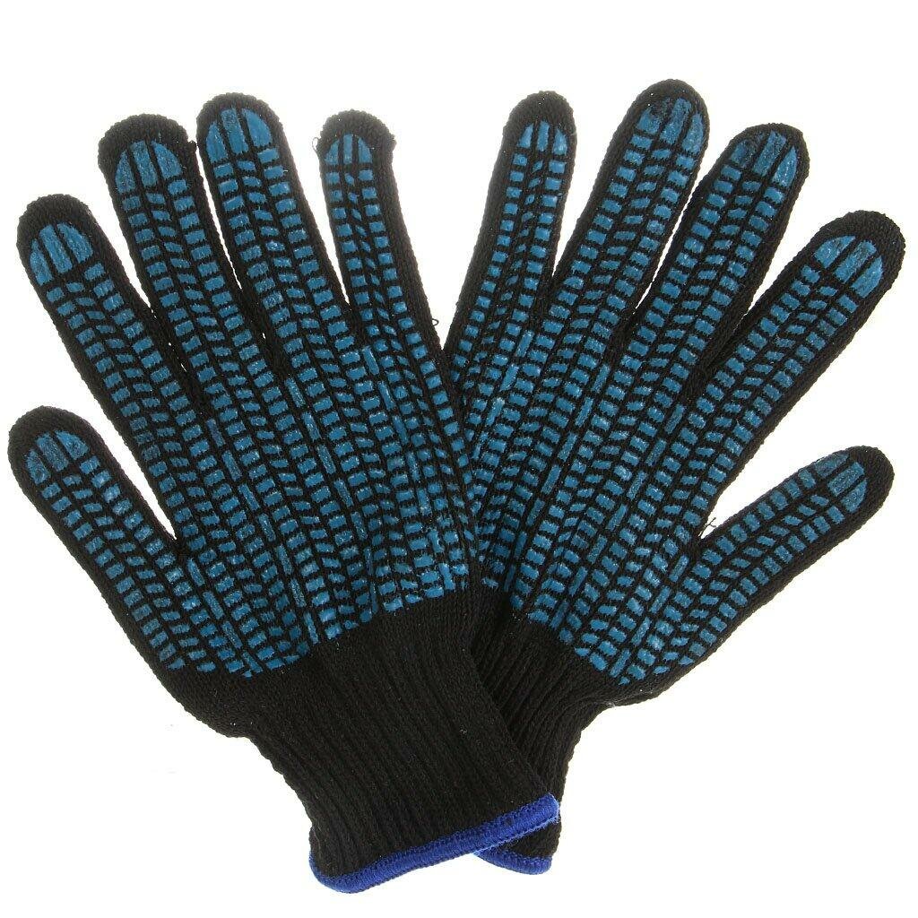 Перчатки защитные Фабрика перчаток х/б, ПВХ покрытие, протектор, размер XL, 7,5 класс вязки, 5 нитей, черная основа, европодвес