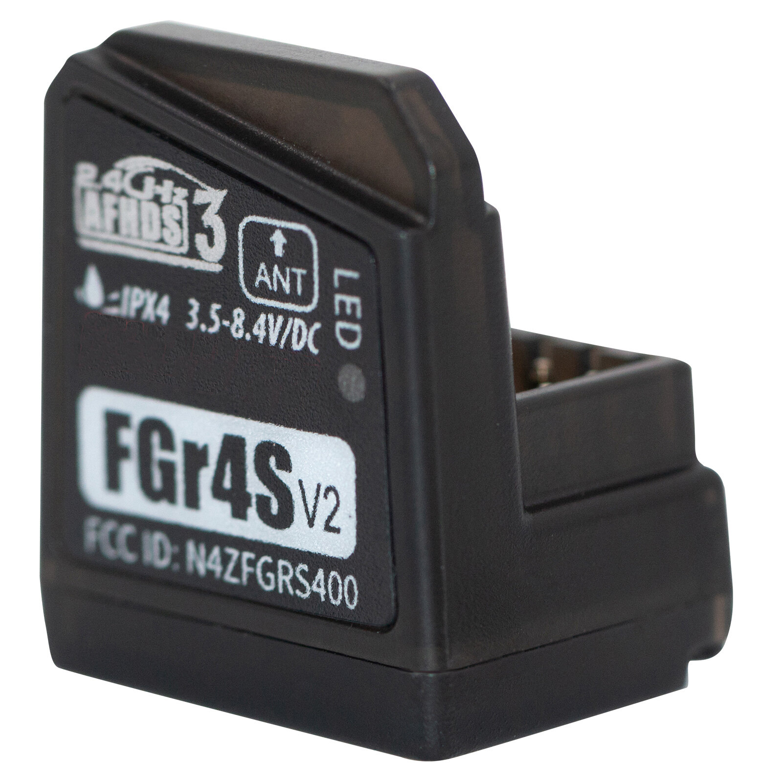 Приёмник Flysky FGR4S V2 AFHDS 3 со встроенным одноантенным двунаправленным ШИМ/PPM/IBUS выходом для радиопередатчика NB4 PL18.