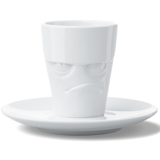 Кофейная пара Tassen Grumpy 80 мл, фарфор, белый (T02.15.01)