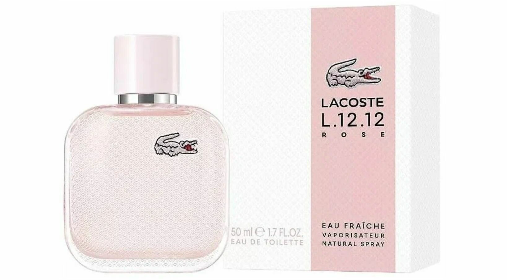 Туалетная вода Lacoste L.12.12 Rose Eau Fraiche 50 мл, цветочные водяные