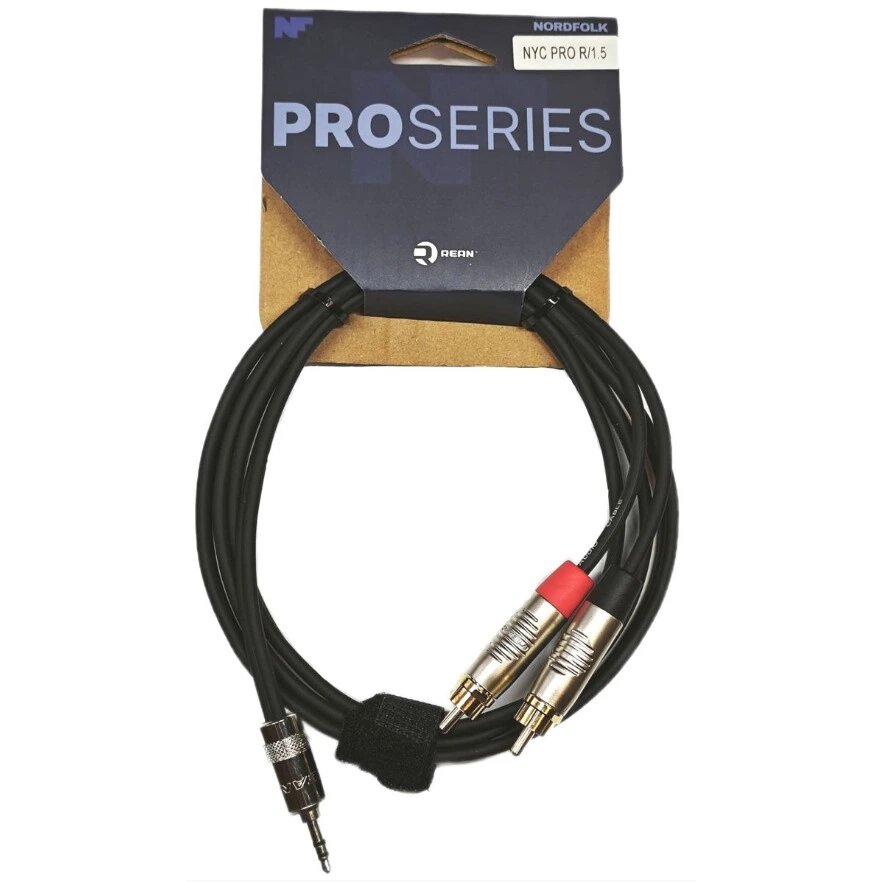 Кабель аудио 1xMini Jack - 2xRCA NORDFOLK NYC PRO R/1.5M