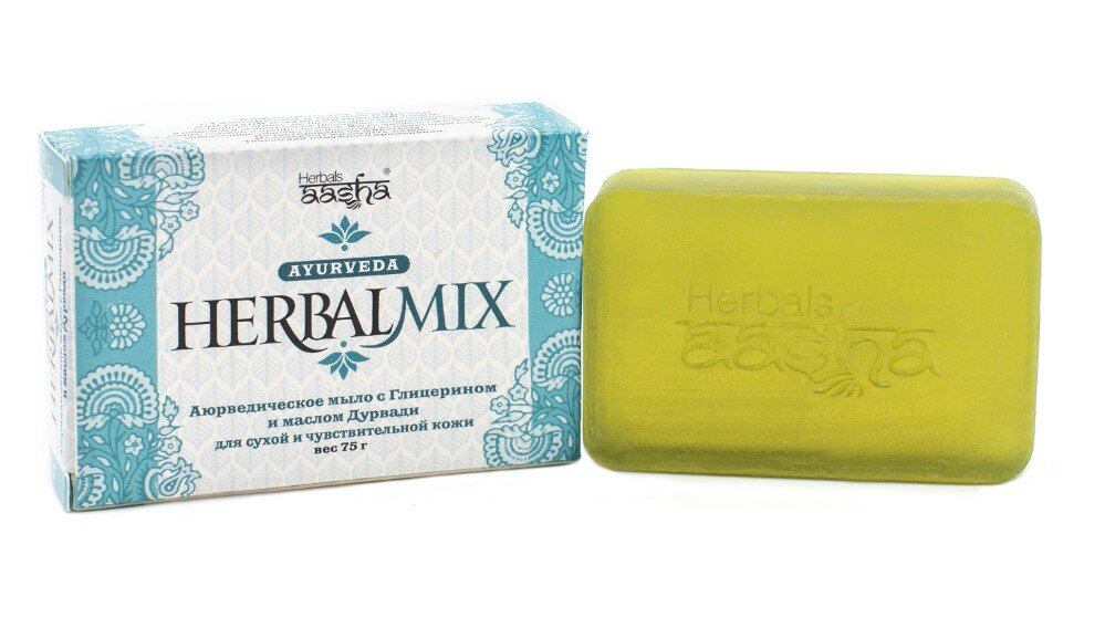 AASHA HERBALS Мыло аюрведическое С глицерином и маслом дурвади 75г