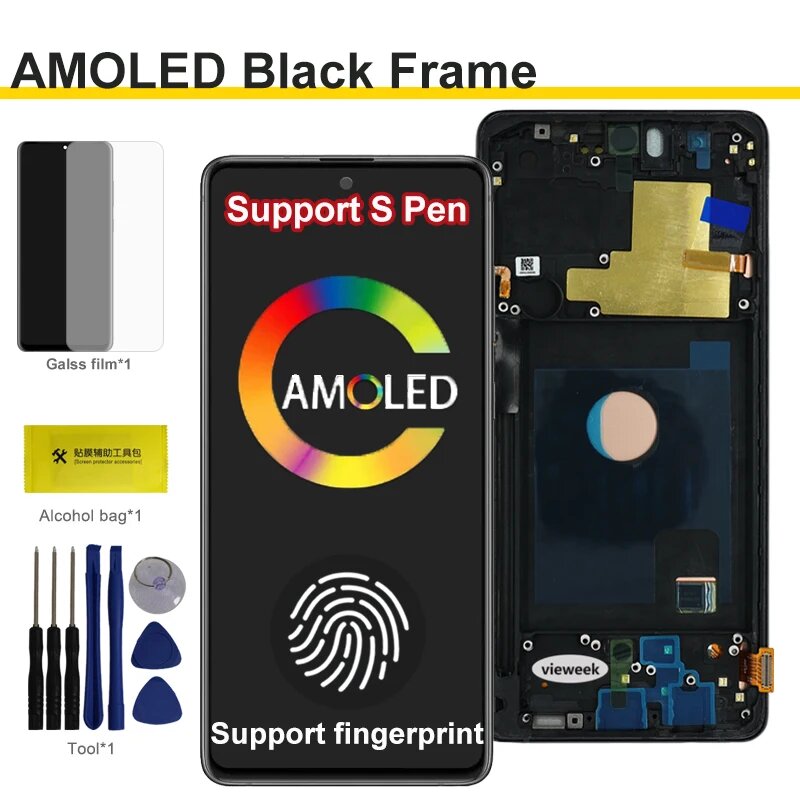 AMOLED для Samsung Note 10 Lite N770F ЖК-дисплей, дигитайзер сенсорного экрана с рамкой для Samsung Galaxy Note 10 lite, замена AMOLED Black Frame