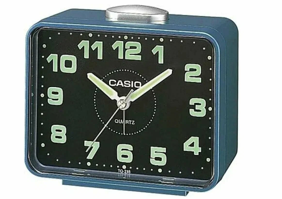 Часы Casio TQ-218-2E, настольные, кварцевые, будильник, 9x6 см, синие