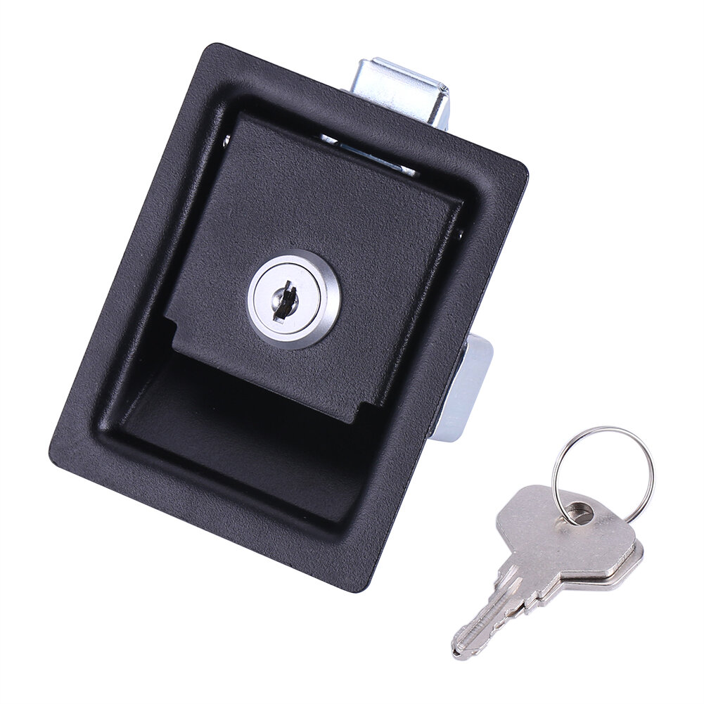 Door Lock Latch Entry Cabin Lock, Carbon Steel with 2 Keys for Home Electrical Cabinet
