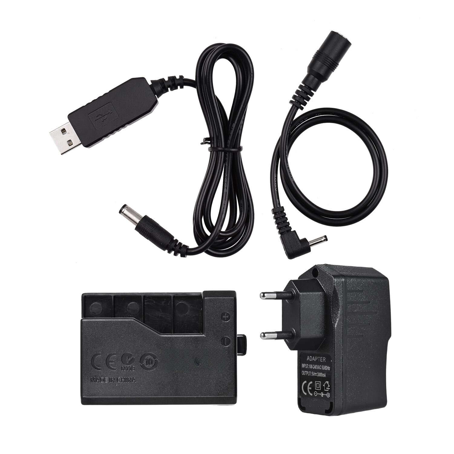ACK-E10 Зарядка-подделка для батареи USB DC 5V (Замена LP-E10) с адаптером питания для Canon Rebel T3/T5/T6/T7/T100/Kiss X50/Kiss X70/1100D/1200D/1300D/2000D/4000D, Вход USB: DC 5V 2A-4A, Выход: DC 8.4V, Длина кабеля: 1м, Вес: 52г/1.8 унции,