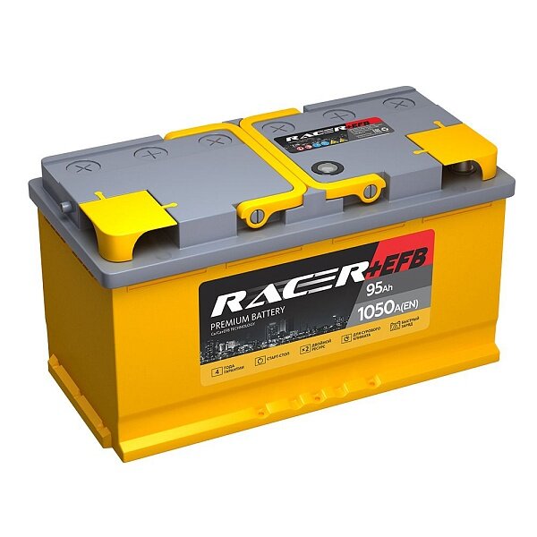 Аккумулятор автомобильный RACER +EFB L5.1 95Ah 1050A ПП (353х175х190) L5 353x175x190