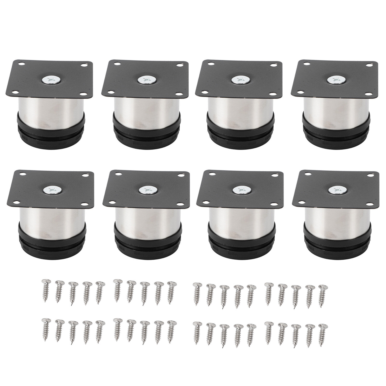 Комплект из 8 ножек для мебели из нержавеющей стали, регулируемые круглые ножки для шкафа, дивана, стола, кухни, ванной комнаты