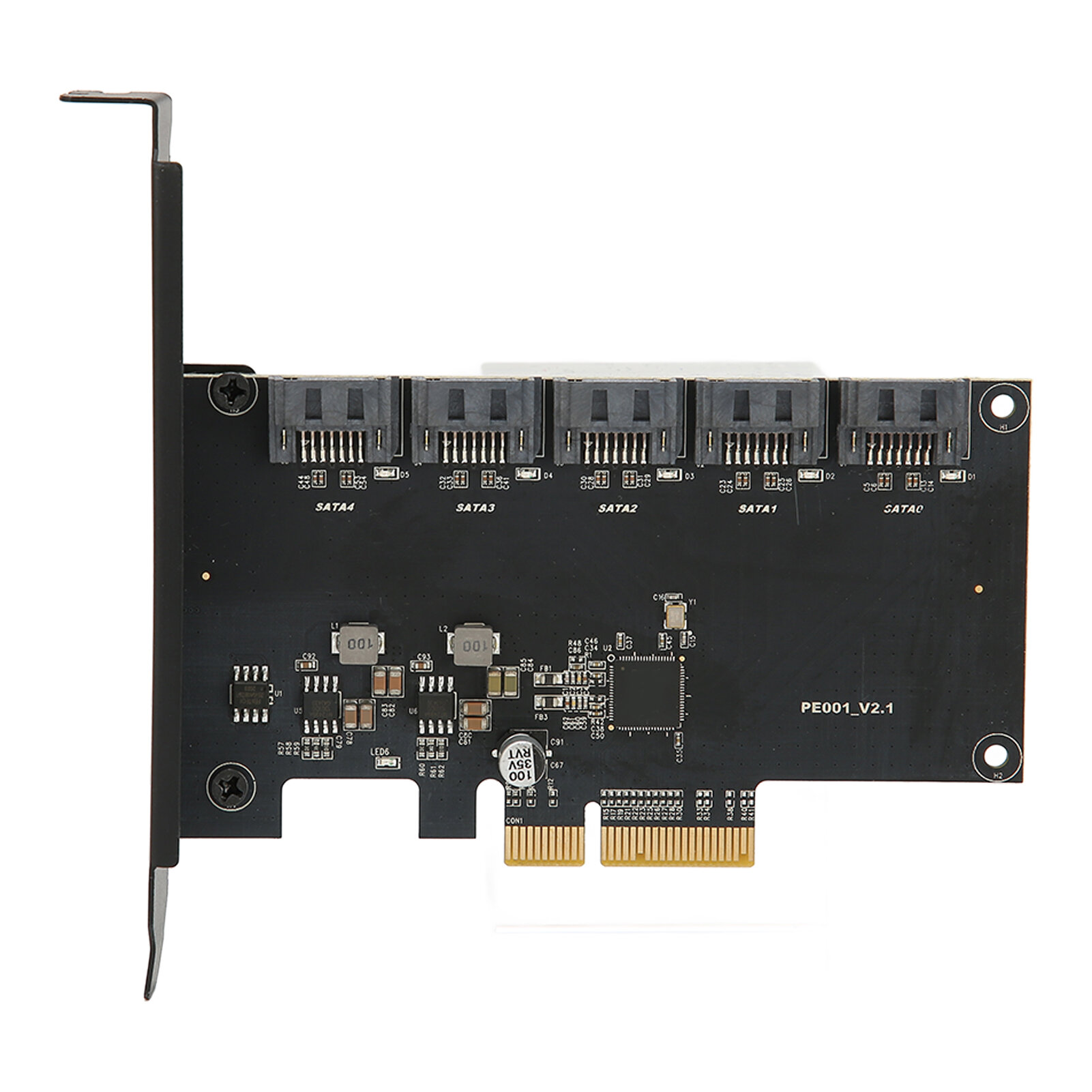 Карта адаптера PCIe 4X на 5 портов SATA3.0 скорость 6 Гбит с контроллер для Windows Linux OS X