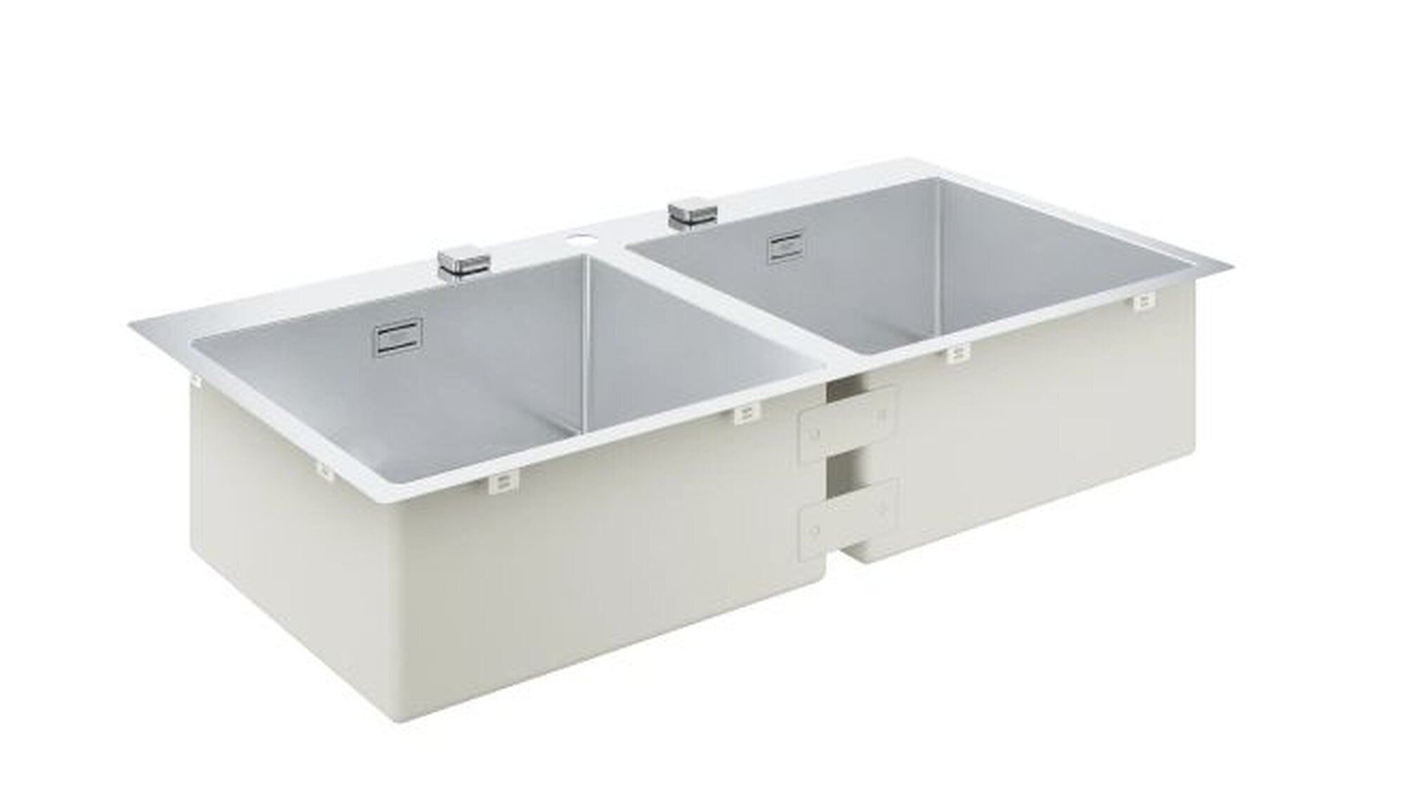 Мойка GROHE K800, нержавеющая сталь, с двумя чашами, цвет серебристый