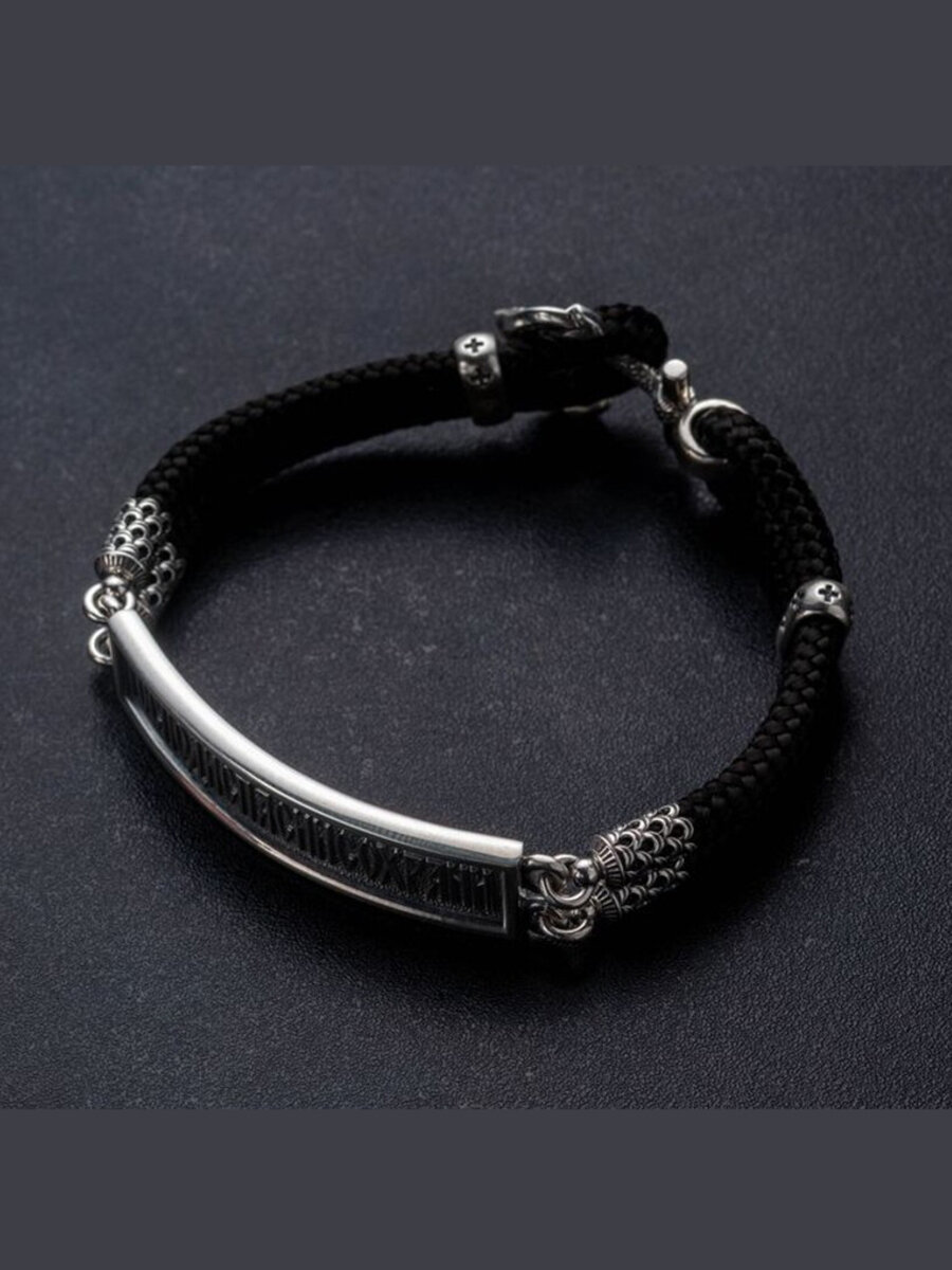 Браслет, серебро, 925 проба, чернение