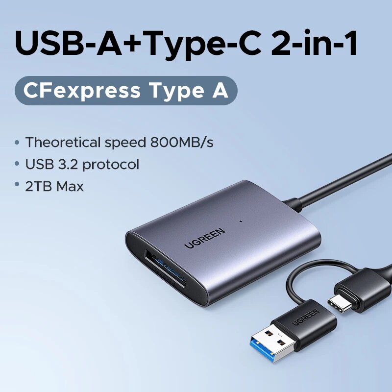 UGREEN CFexpress Type A Картридер USB-A + Type-C