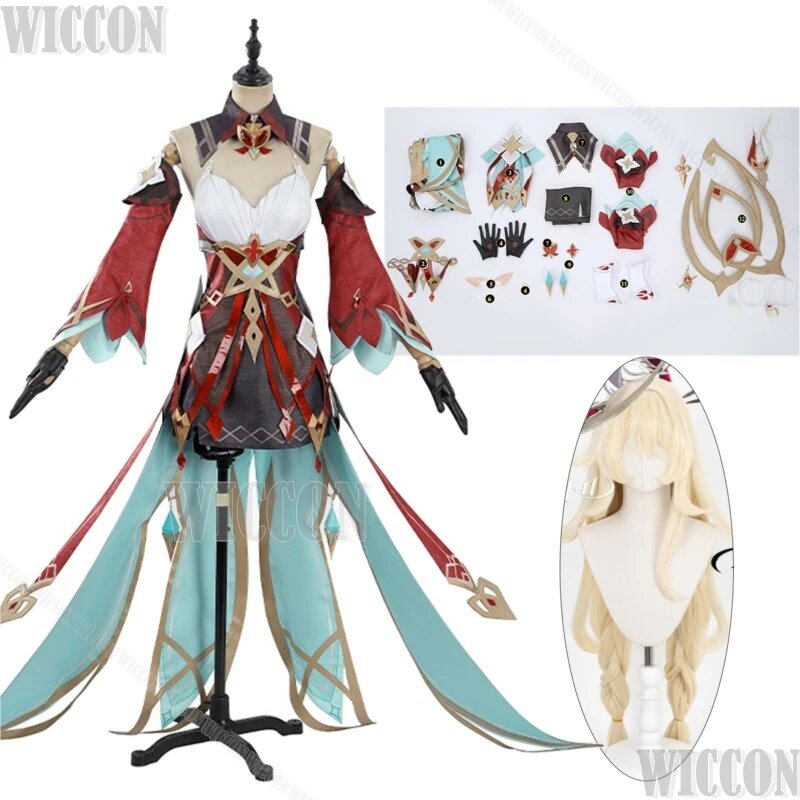 Косплей костюм Алиса Genshin Impact черный оранжевый L, Wig-Suit