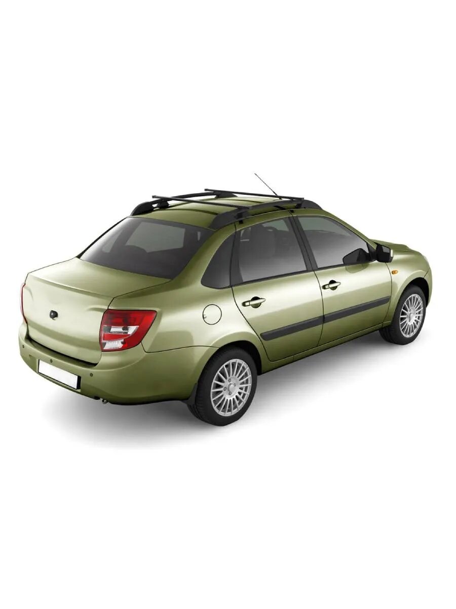 Рейлинги с поперечинами (цвет черный) "Усиленный" на Лада Гранта Седан