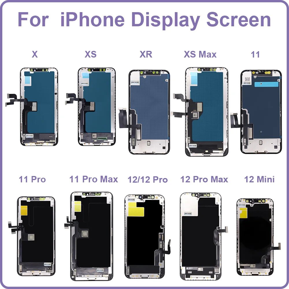 AAA+++ OLED-дисплей для iPhone 13 Mini, 13 Pro Max, 12, 11, подходит для iPhone 15 Pro Max, XS Max, XR, X, LCD INCELL экран — фото 1