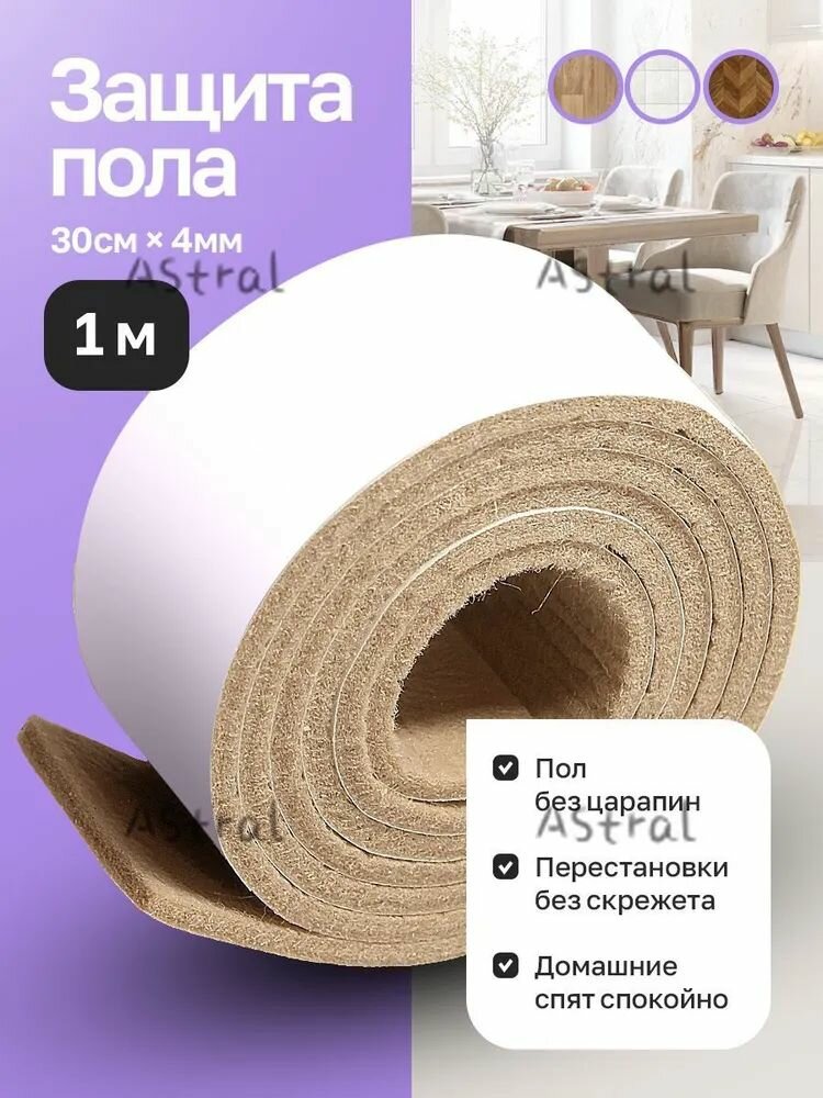 SHTODA HOME Накладки на ножки стула, войлочные наклейки для мебели, лента 1 метр