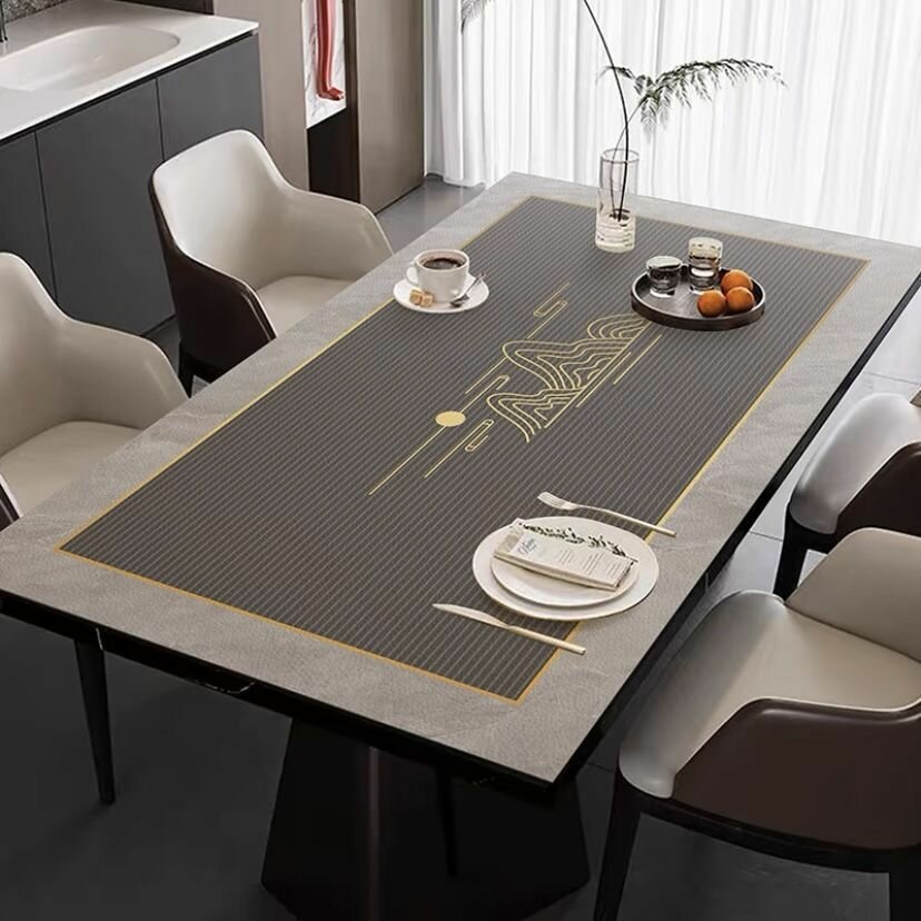 Водонепроницаемая, маслостойкая, термостойкая скатерть, кожаная, не требующая стирки, для кофейного стола, обеденного стола, легко ухаживаемая, грязеотталкивающая скатерть для кофейного стола, настольный коврик