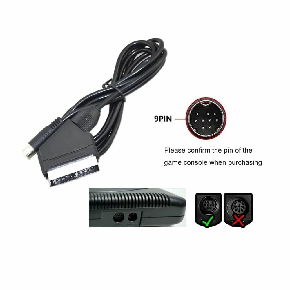RGB Scart Кабель для игровой консоли Sega MegaDrive 2 CD-X Multimega для Sega 32X