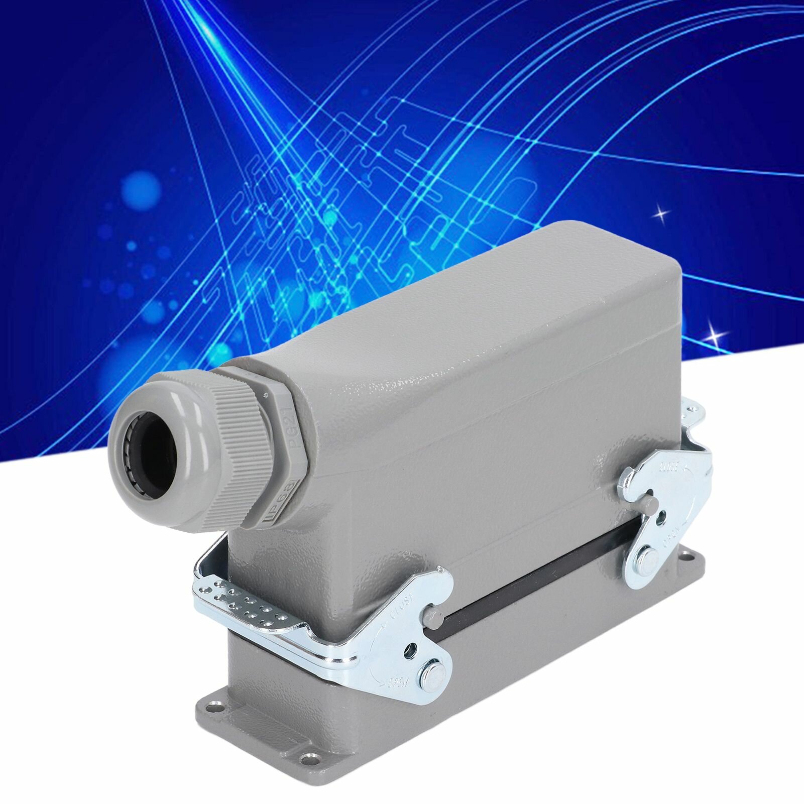 HDC-HE-024-1-PG21, водонепроницаемый прямоугольный разъем для тяжелых условий эксплуатации, 16 А/500 В