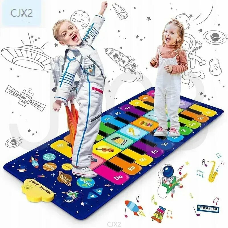 Пианино детские музыкальное, игрушечный синтезатор для детей, танцевальный коврик 120 см-cjx2