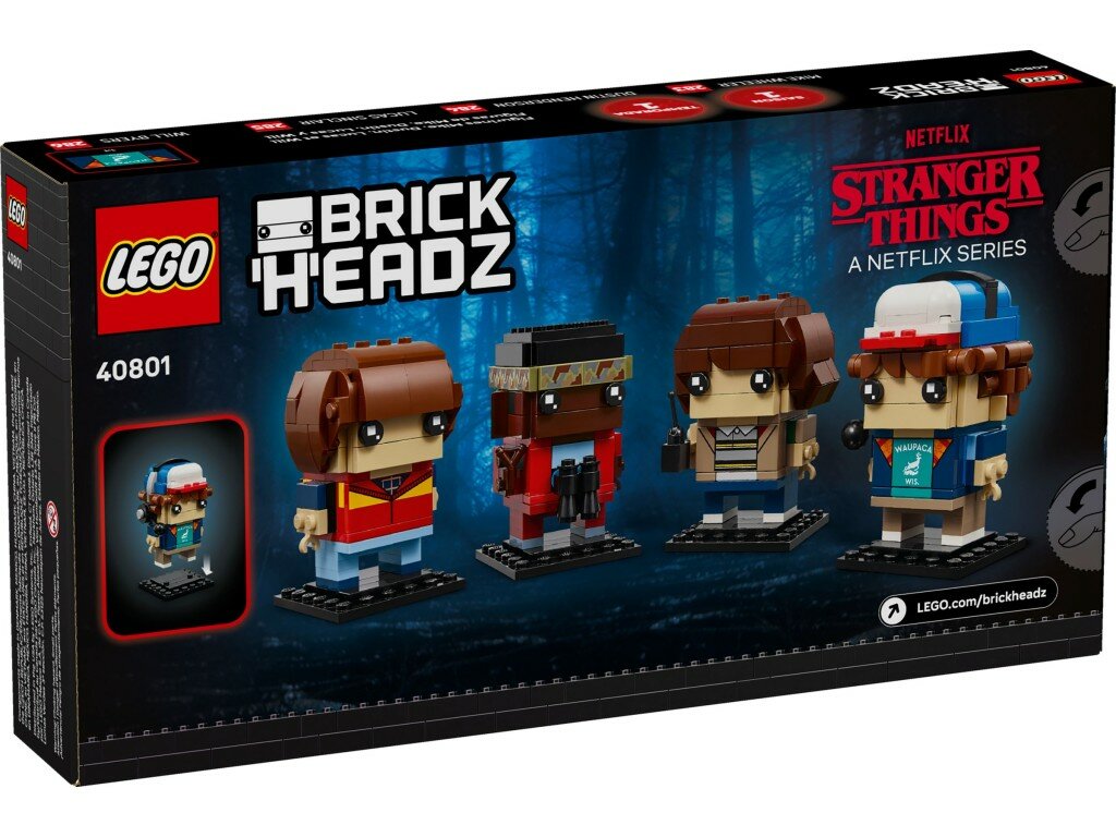 Конструктор LEGO BrickHeads Stranger Things 40801, 542 детали, 4 мини-фигурки Очень странные дела