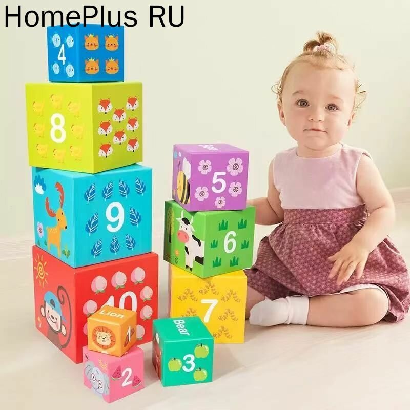 Djeco Blocks for infants Кубики-пирамида Мои друзья