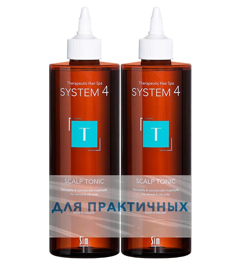 System 4 набор для практичных для роста волос/тоник несмываемый т для нормальной и жирной кожи головы 500 мл 2 шт./