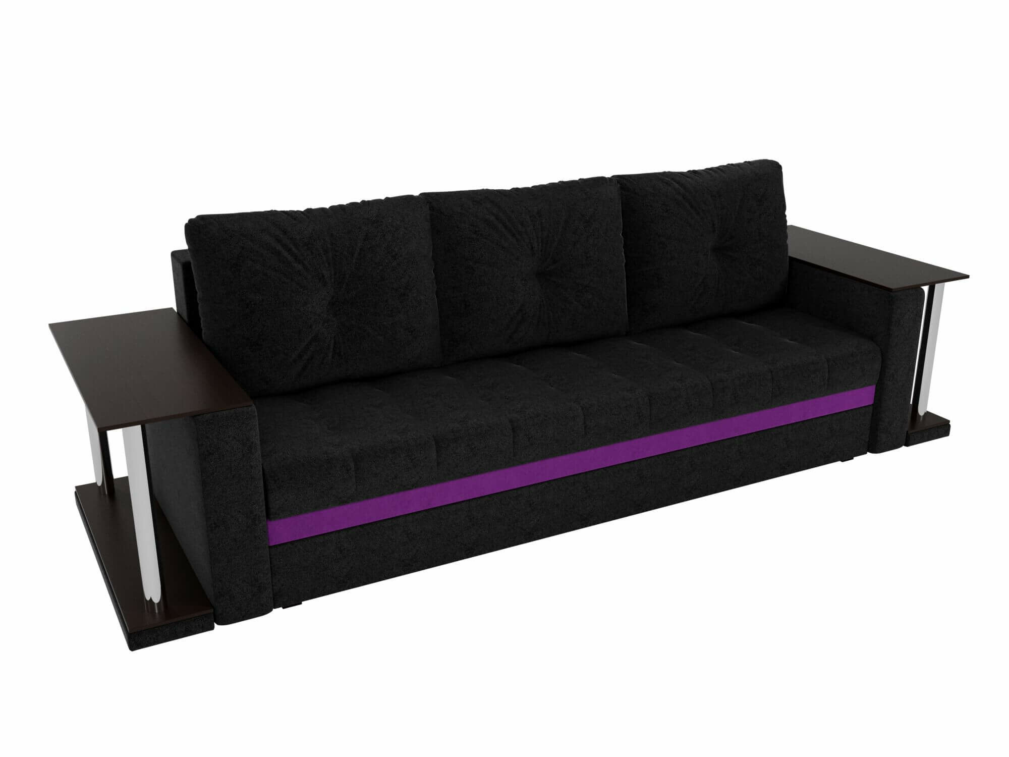 Artum Прямой диван Атланта М 2 стола вельвет черный