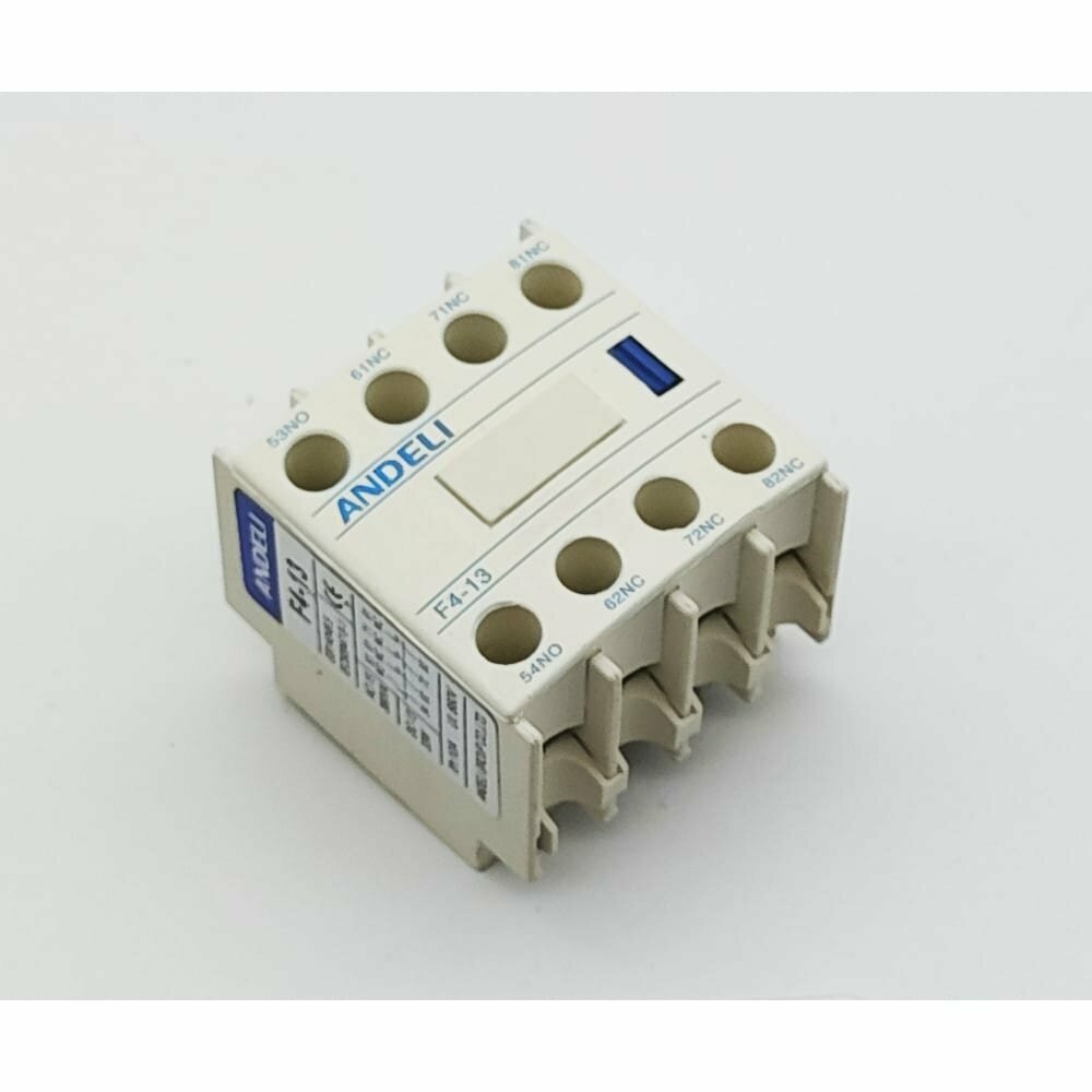 Приставка дополнительных контактов F4-13 фронтальная 1NO+3NC к контактору CJX2 ANDELI артикул ADL08-159