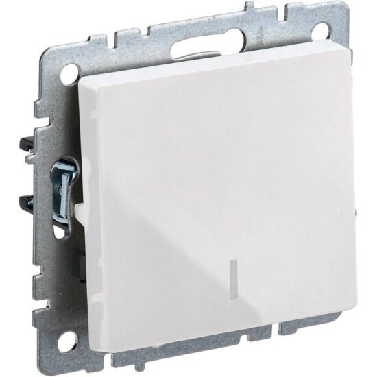 Выключатель Iek 1-кл. СП BRITE ВС10-1-1-БрБ 10А с инд. белый, BR-V10-1-10-K01