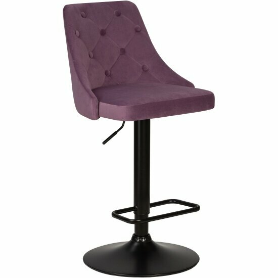 Стул барный Dobrin JOSEPH BLACK (пудрово-сиреневый велюр (MJ9-52))