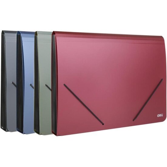 Папка органайзер Deli Start на резин горизонтА4 12отд РР 0,75мм в ассортим E5551