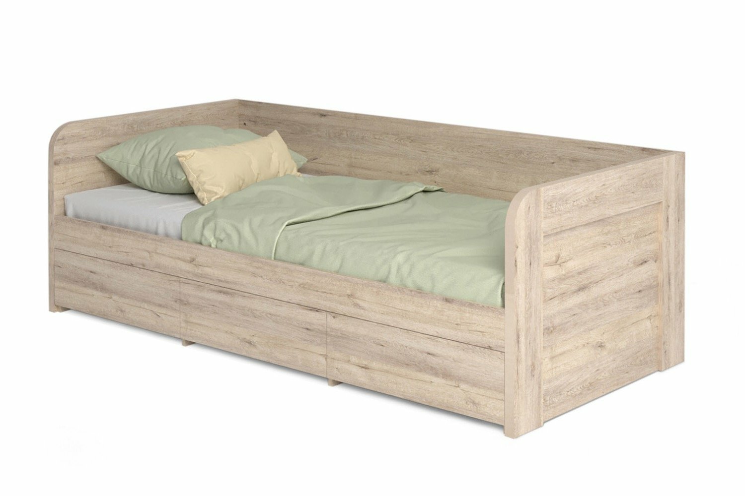 Кровать односпальная Hoff Вирджиния 90х200 см, с основанием, цвет дуб бонифаций