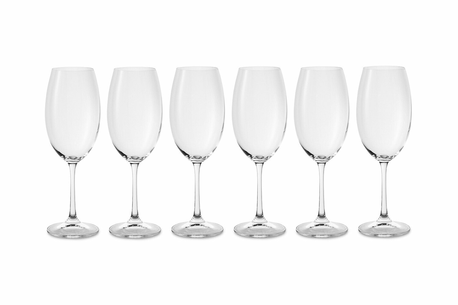 CRYSTAL BOHEMIA Milvus 400 мл набор бокалов для вина из стекла, 6 шт, классический дизайн