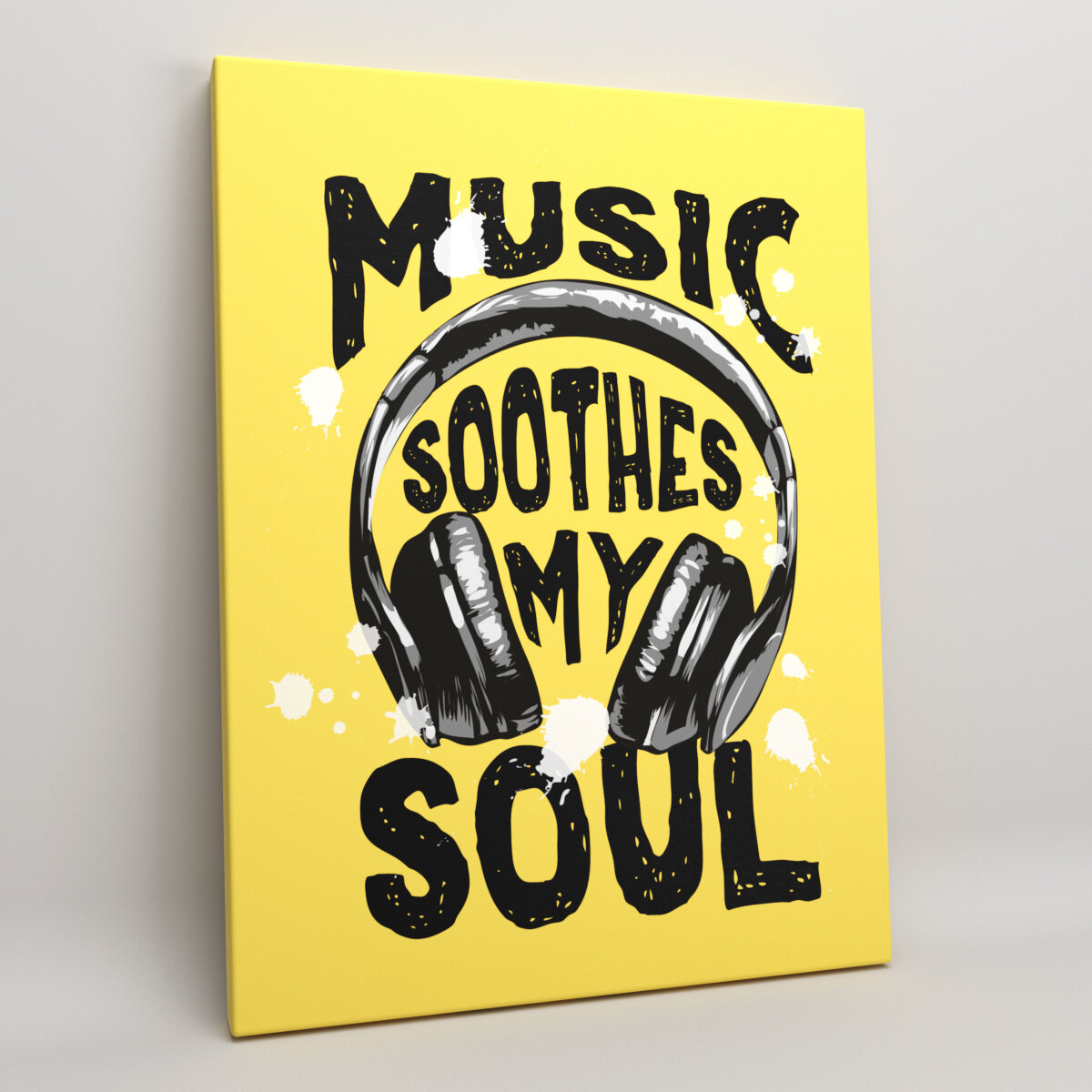 Картина на холсте (интерьерный постер) "Музыка для души" музыка, музыкальные инструменты, с деревянным подрамником, размер 45x60 см