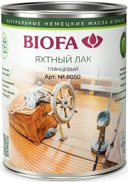 Лак Яхтный Biofa 8050 0.4л 8001 Фрегат на Основе Масла, Глянцевый / Биофа 8050.