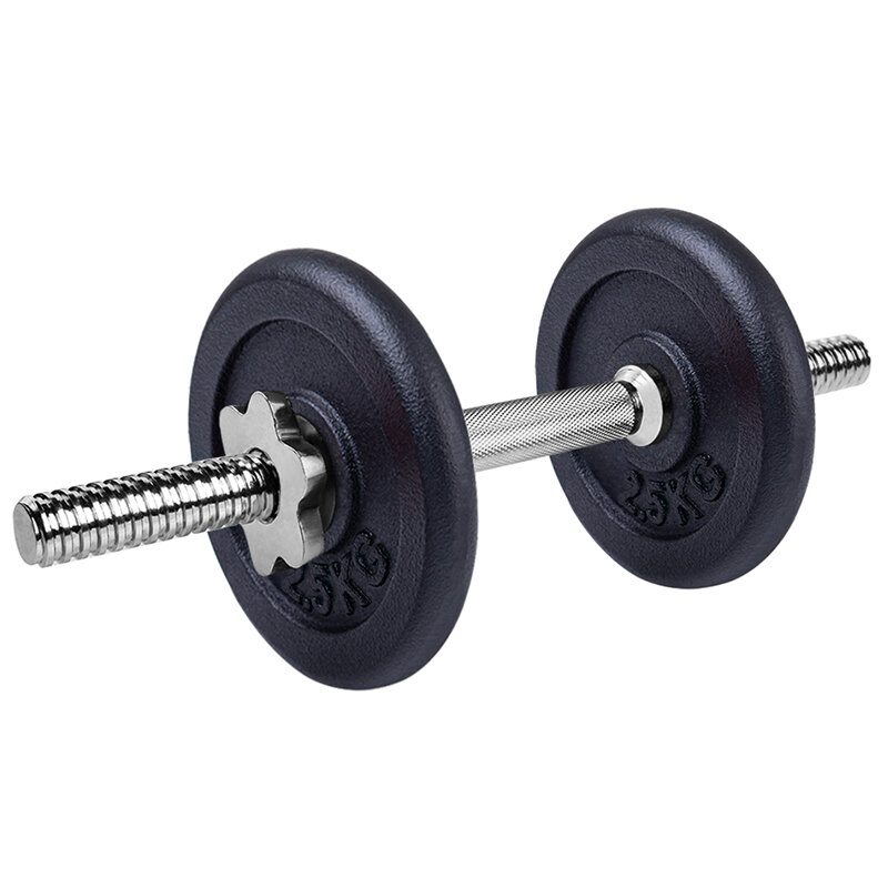 Гантель разборная чугунная 7 кг Voitto - d26, Комплектация №1 с железной ручкой