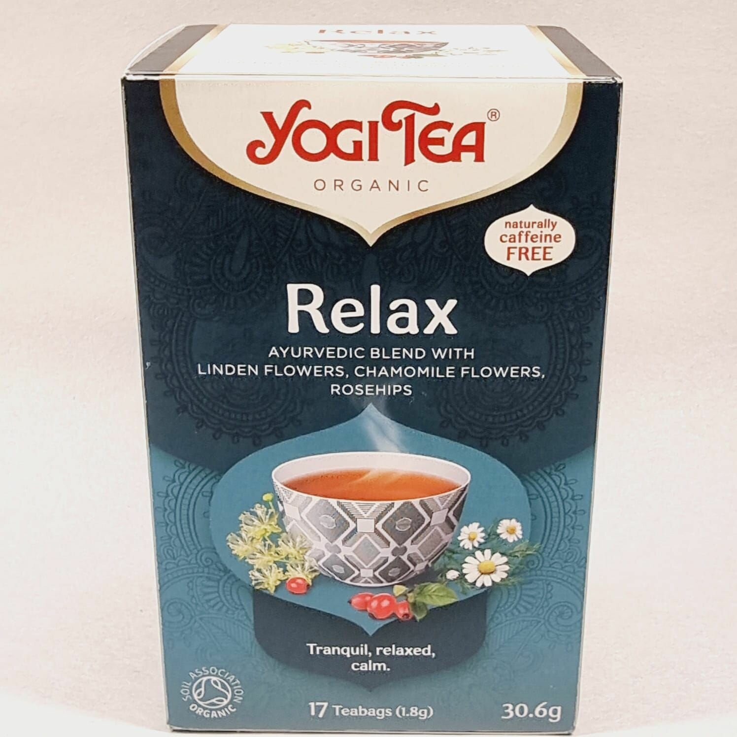 Чай травяной YOGI TEA "Relax" аювердическая смесь, 1 уп, 17 пакетиков, 30.6 г,(Германия)
