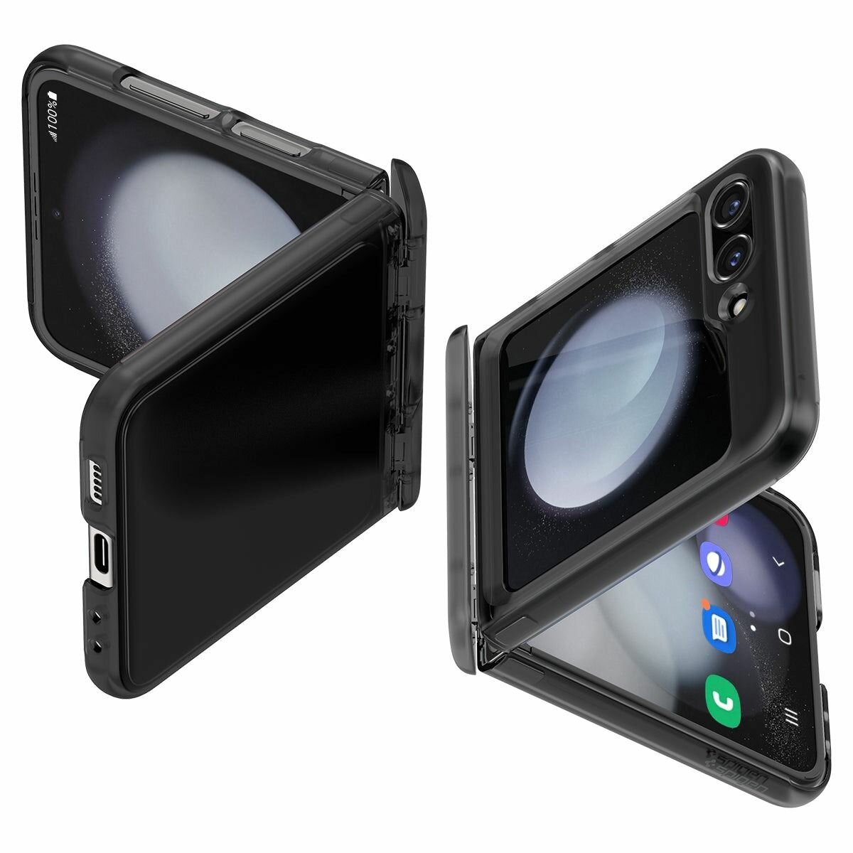 Чехол Spigen на Samsung Galaxy Z Flip 5 (ACS06845) Thin Fit Pro / Спиген чехол для Галакси Флип 5 тонкий, противоударный, с защитой камеры, серый