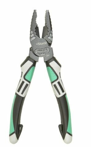 Пассатижи c диэлектрическими ручками STURM 1020-13-1-160, 160мм, CrV, +30% к силе реза, тефлоновое покрытие, TPE рукоятки