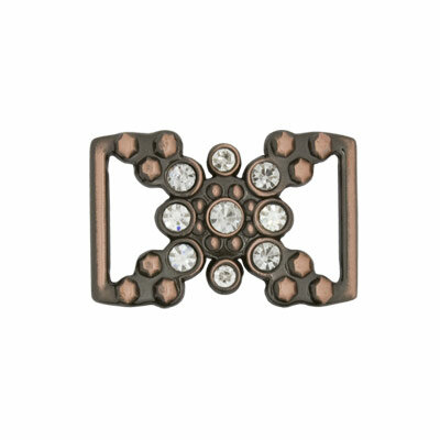 GB 1591 Пряжка со стразами Шлевка Micron 32 x 32 мм №15 медь прозрачный для ремня