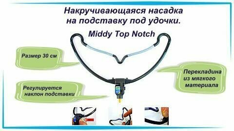 Накручивающаяся насадка на подставку под удочки/ Подставка под удилище MIDDY TOP NOTCH/ 30 см
