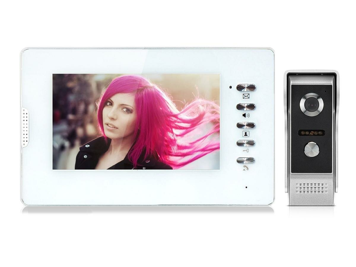EP-7300 W (S14522V70) комплект HD домофона для дома на входную дверь с диагональю 18 см. Уличное исполнение вызывной панели