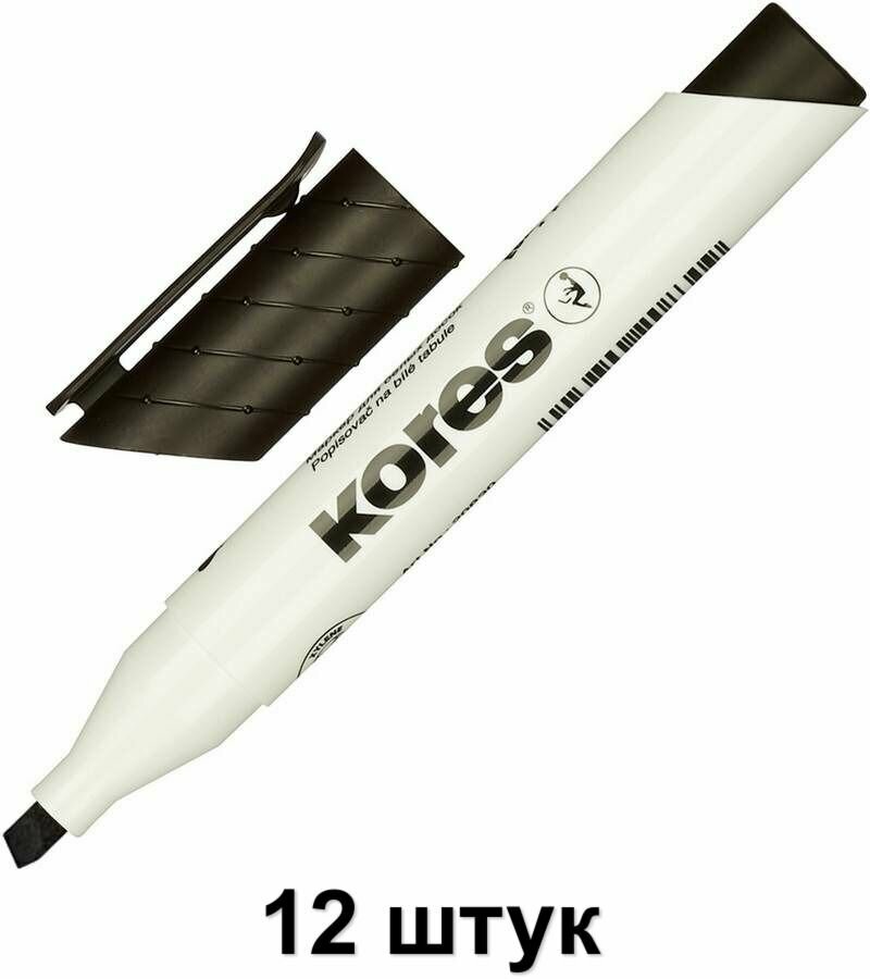 Kores Маркер для белых досок Черный, 3-5 мм, 12 шт