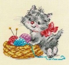 Набор для вышивания крестом "Малышка-рукодельница" 0-97, 13х12 см, Алиса