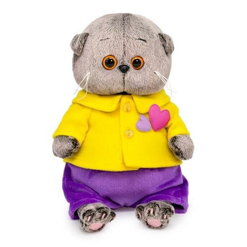 Budi Basa Мягкая Игрушка Кот Басик BABY в курточке с сердечками (20см, в подарочной коробке) BB-111,