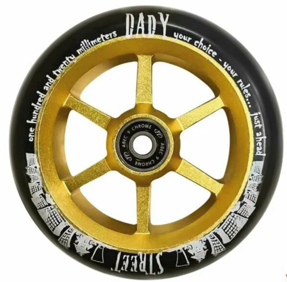 Колесо для самоката X-Treme 120*30мм 6ST (для Street Dady) gold