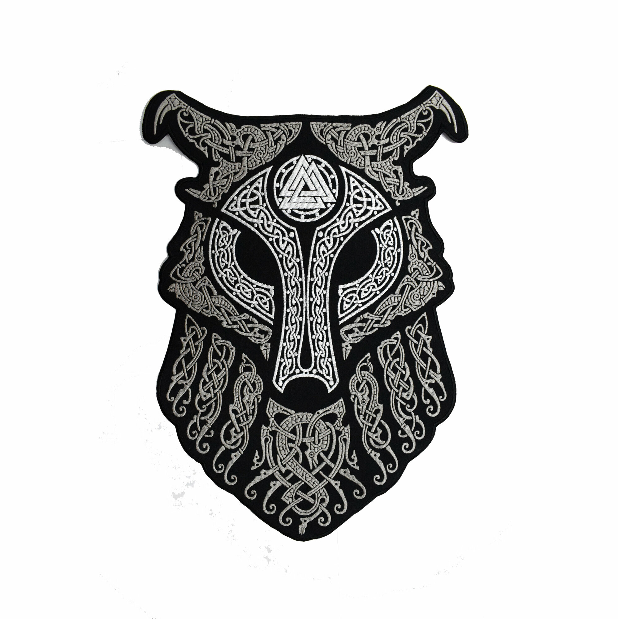 Большая нашивка на куртку, патч, шеврон байкерский, нашивка на спину Волк Ульфхеднар Размер 40х28 см.