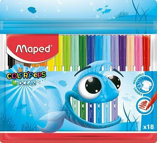 MAPED Фломастеры ColorPeps Ocean, стандартные, 18 цветов